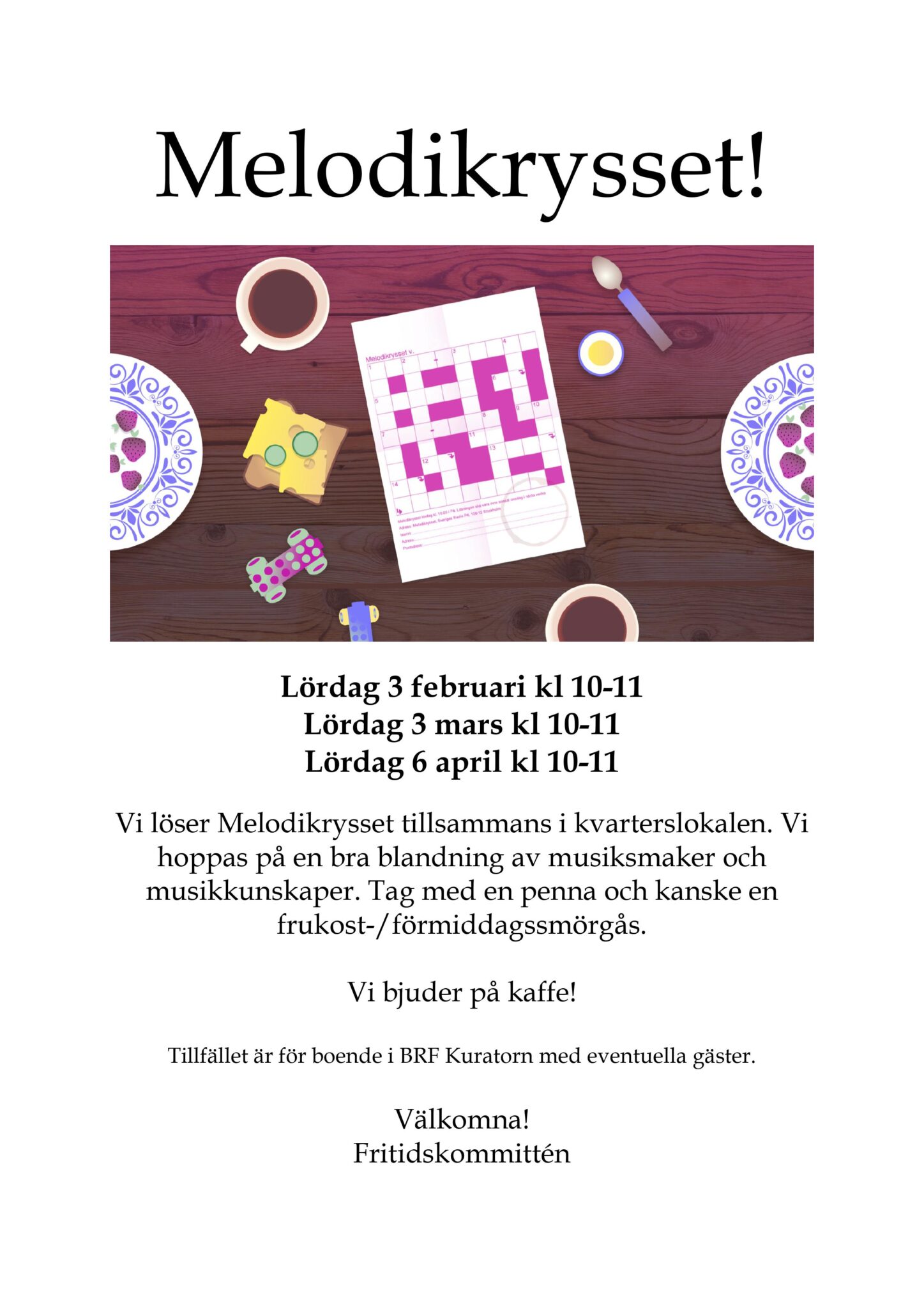 Melodikrysset våren 2024 – Brf Kuratorn